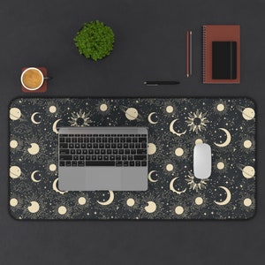 Celestial Desk Mat Stars and Moon Office Desk Design - Etsy