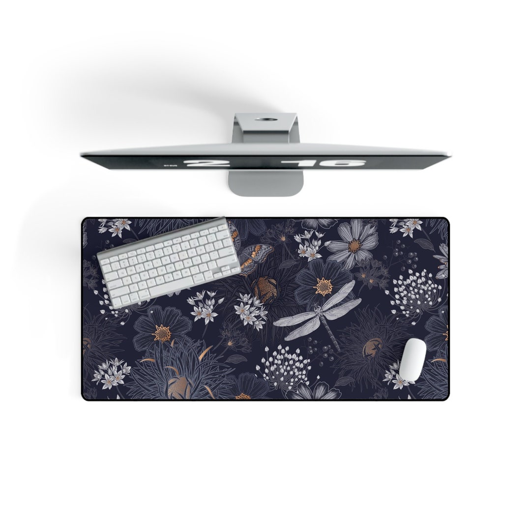 Wild Flowers Desk Mat | Cottagecore Office Desk Design | Cute Plant ...
