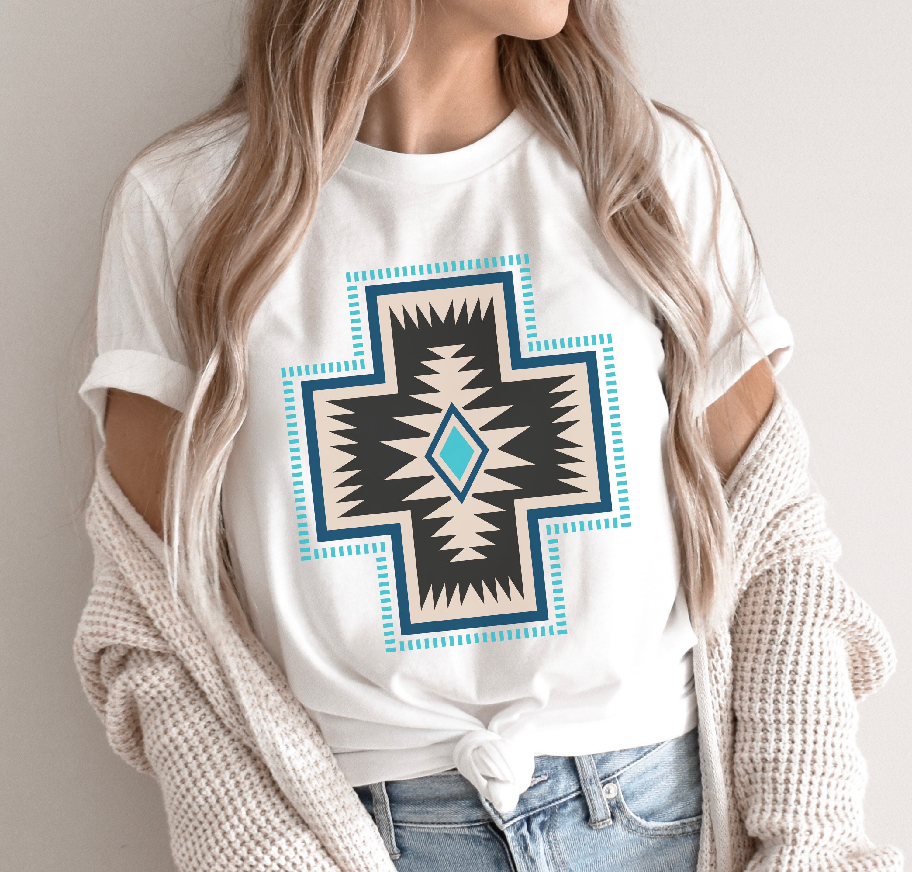 Aztec Graphic Tee Southwestern Cross Shirt Tribal Shirt - Etsy