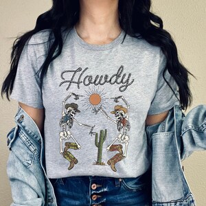 Howdy Dancing Skeletons Western Graphic Tee | Western Shirt | Howdy ...