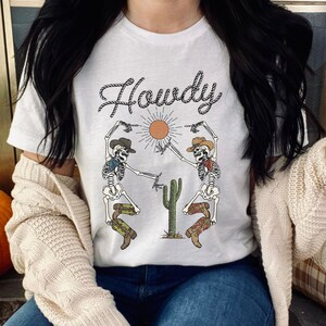 Howdy Dancing Skeletons Western Graphic Tee | Western Shirt | Howdy ...