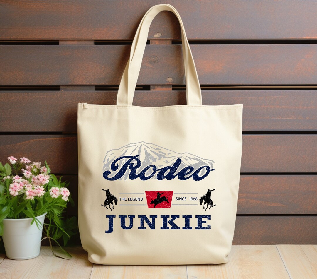 Rodeo Junkie Tote Bag Western Graphic Tote Western Fashion Rodeo ...