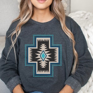 Aztec Sweatshirt | Southwestern Cross Shirt | Tribal Shirt | Aztec ...