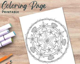 Coloring Page Seashells - Etsy