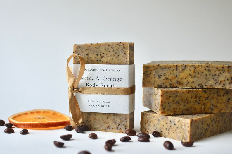 Coffee and Orange Body Scrub Soap Bar, Natural Soap Bar, Exfoliating ...