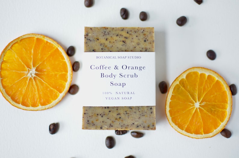 Coffee and Orange Body Scrub Soap Bar, Natural Soap Bar, Exfoliating ...