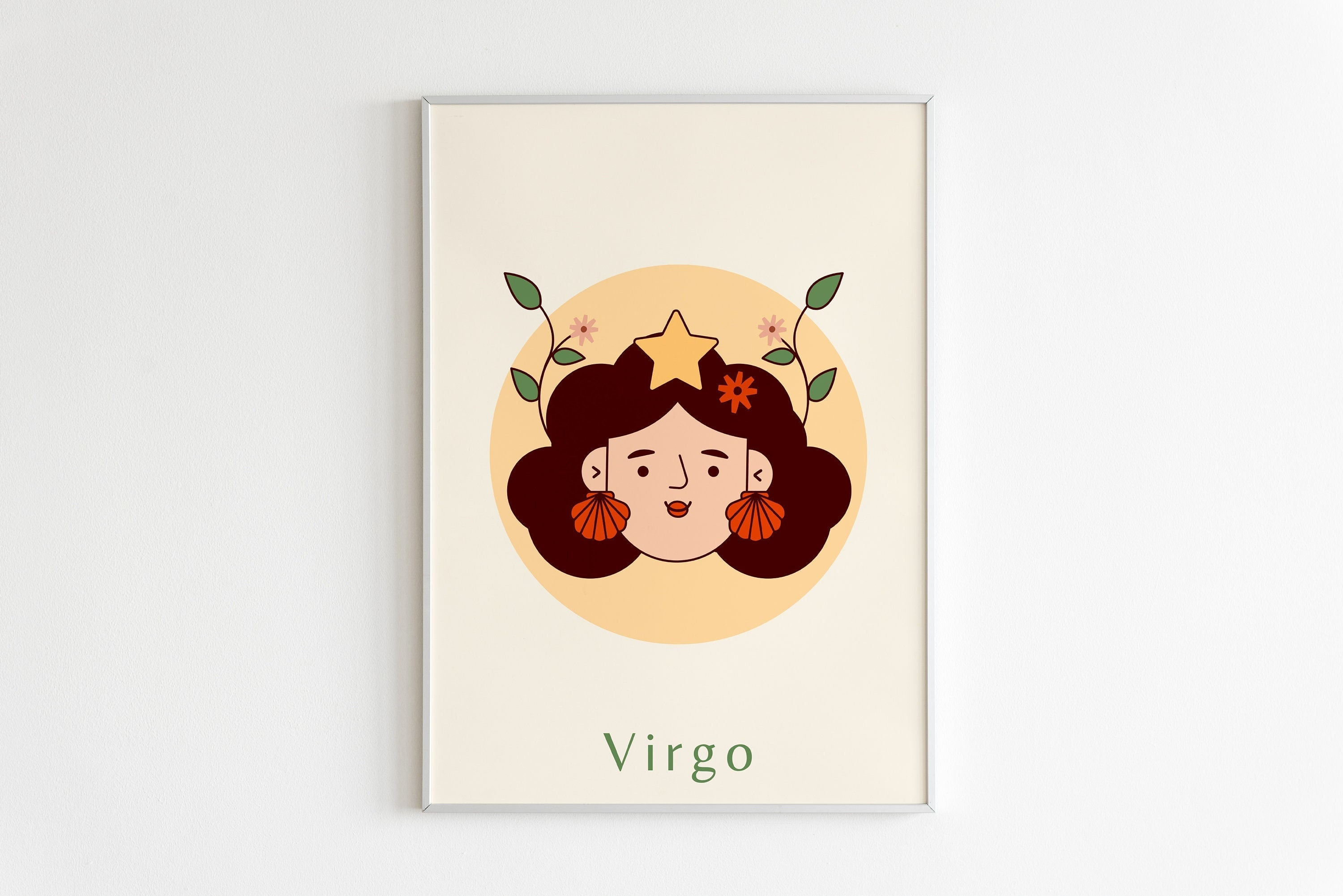 Wall Décor Boho Home Decor Virgo Horoscope Printable Zodiac Sign ...