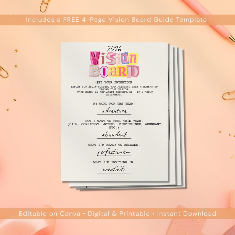 2026 Cottagecore Vision Board Party Animated Invitation | Mobile Video ...