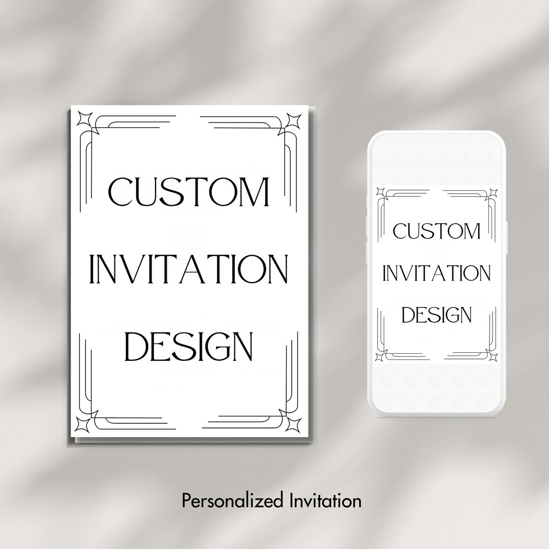 Custom Party Invitation, Personalized Design Digital Editable Printable ...
