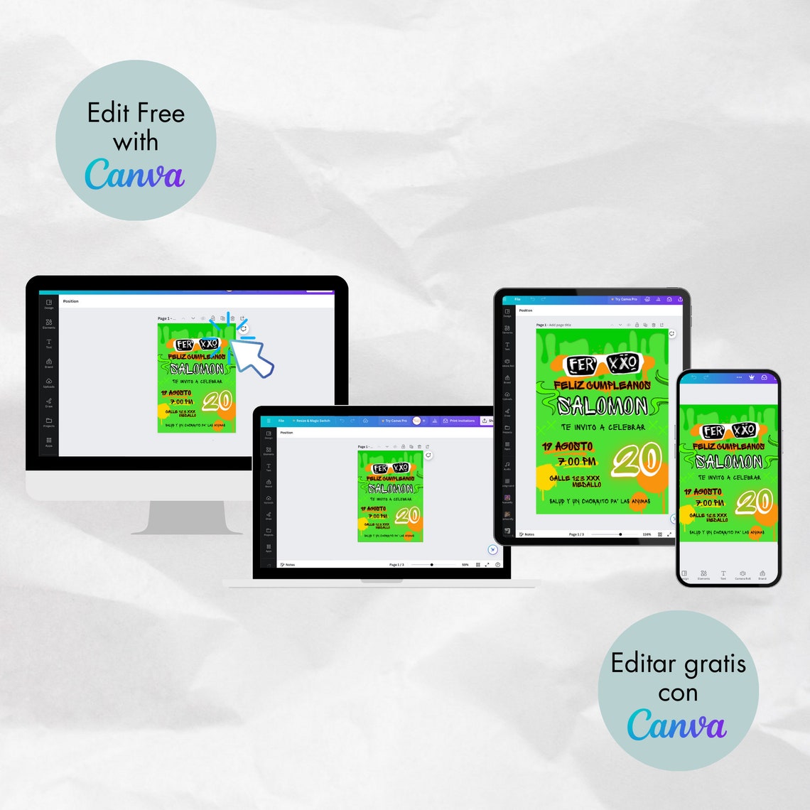 Feid Birthday Party Invitation, Fiesta De Feliz Cumpleanos Ferxxo ...