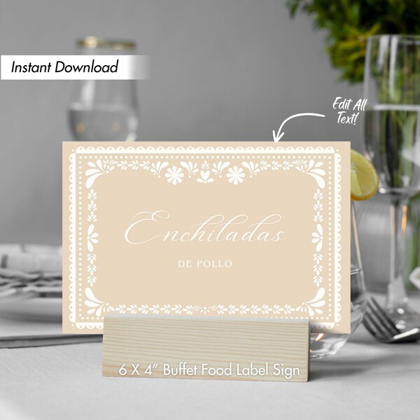 Buffet Menu Tags - Etsy