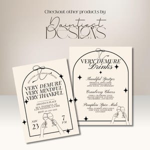 Very Demure Friendsgiving Table Name Card, Thanksgiving Dinner Party ...