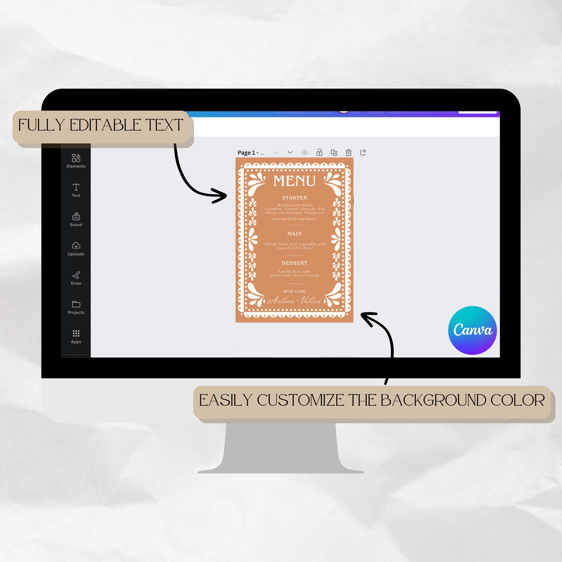Papel Picado Wedding Menu Editable Digital Printable Instant Template ...