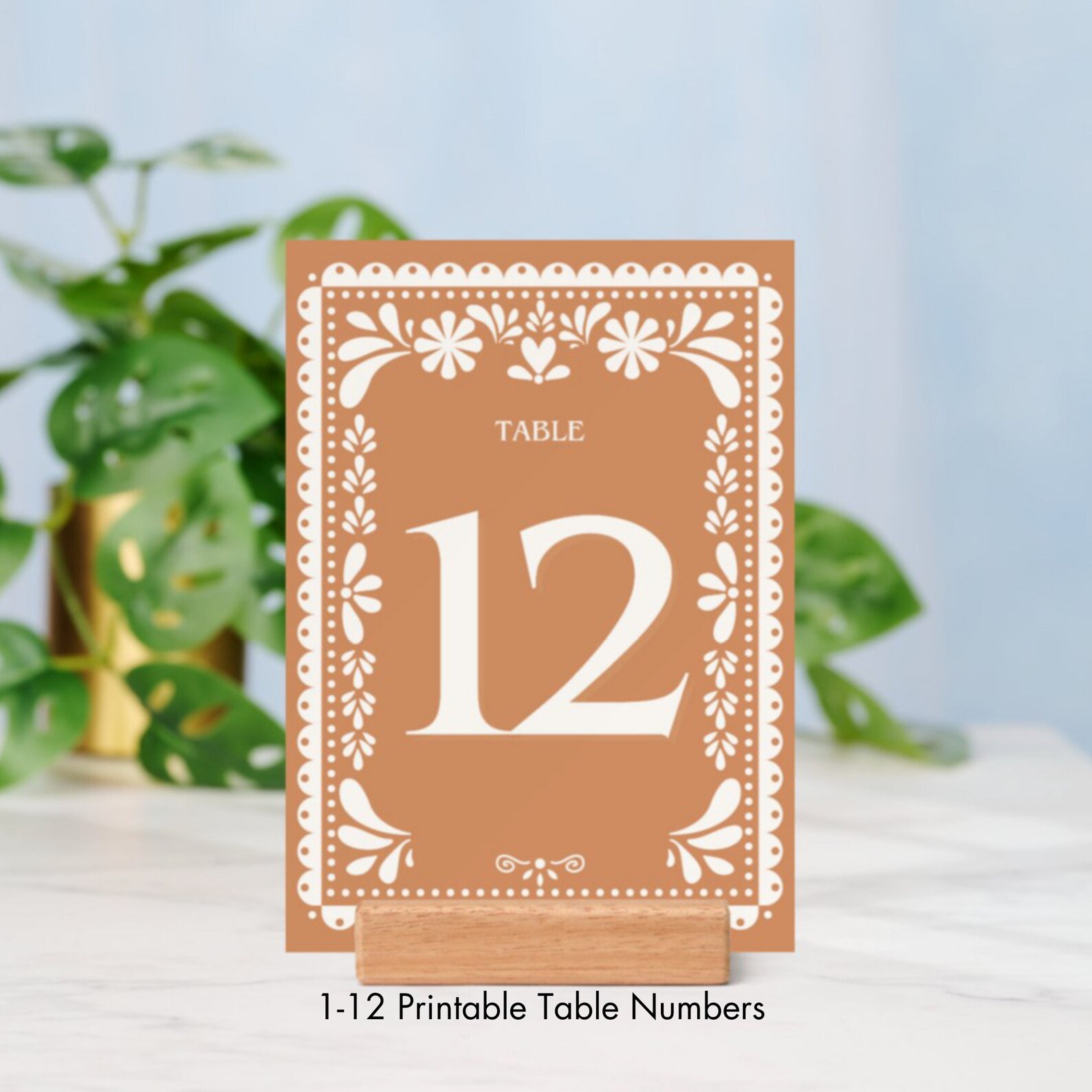 Papel Picado Wedding Table Numbers, Editable Digital Printable Instant ...