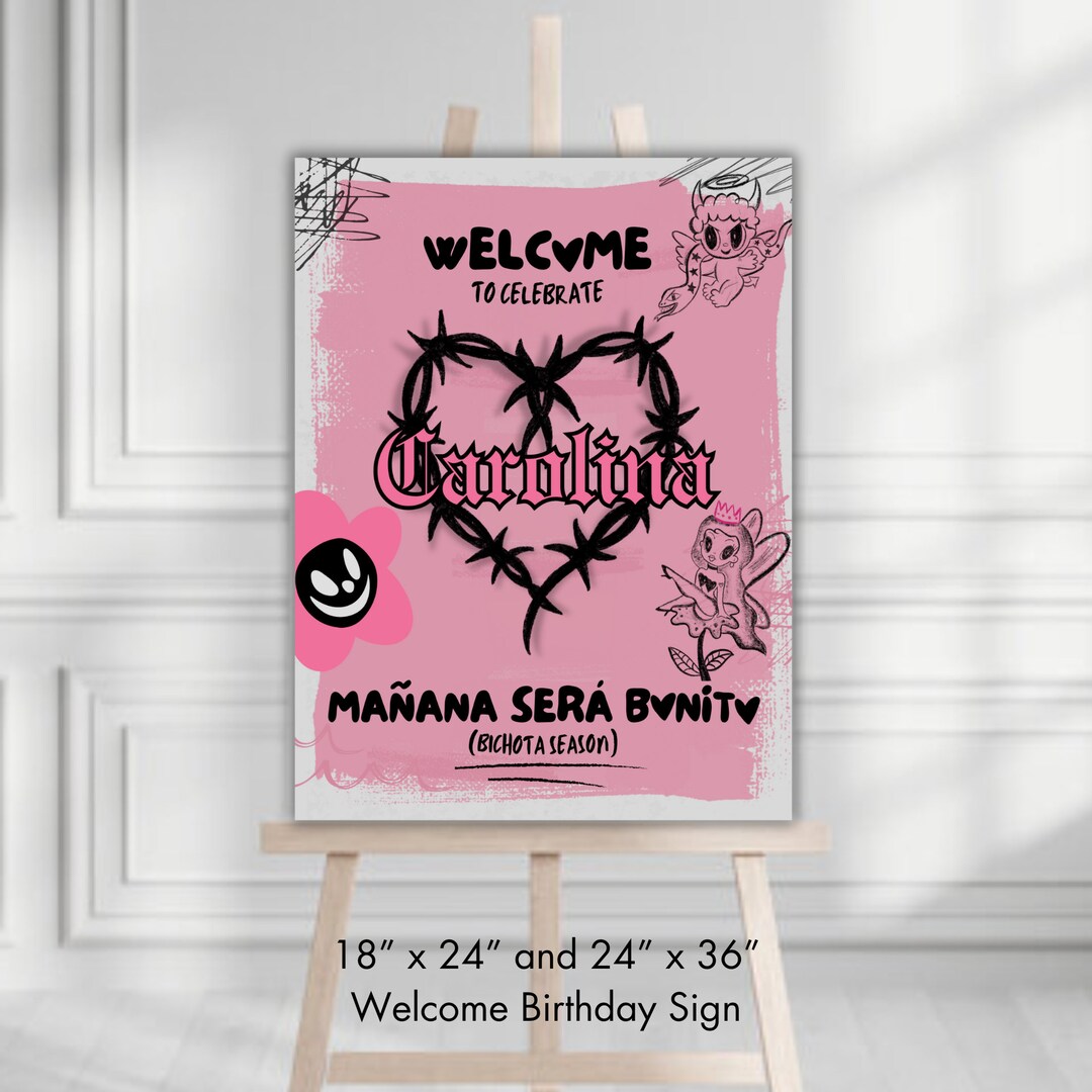 Karolg Manana Sera Bonito Bichota Season Birthday Party Welcome Sign ...