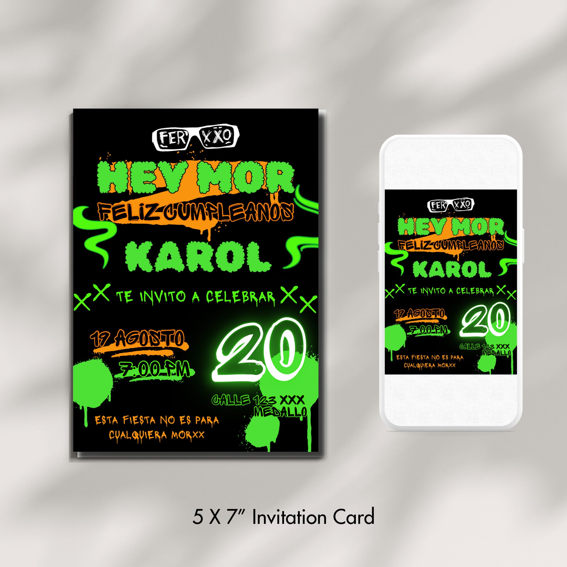 Feid Birthday Party Invitation, Fiesta De Feliz Cumpleanos Ferxxo ...