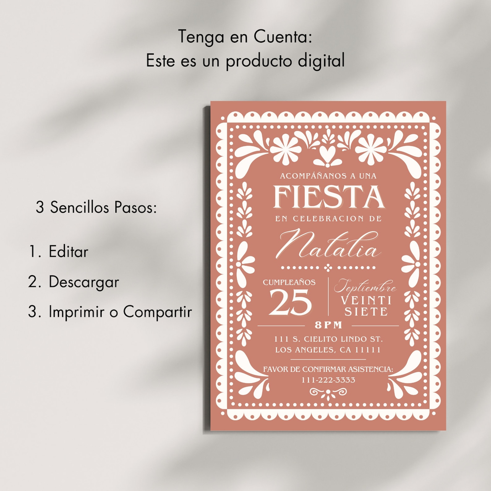 Papel Picado Birthday Party Invitation Invite, Mexican Fiesta Theme ...