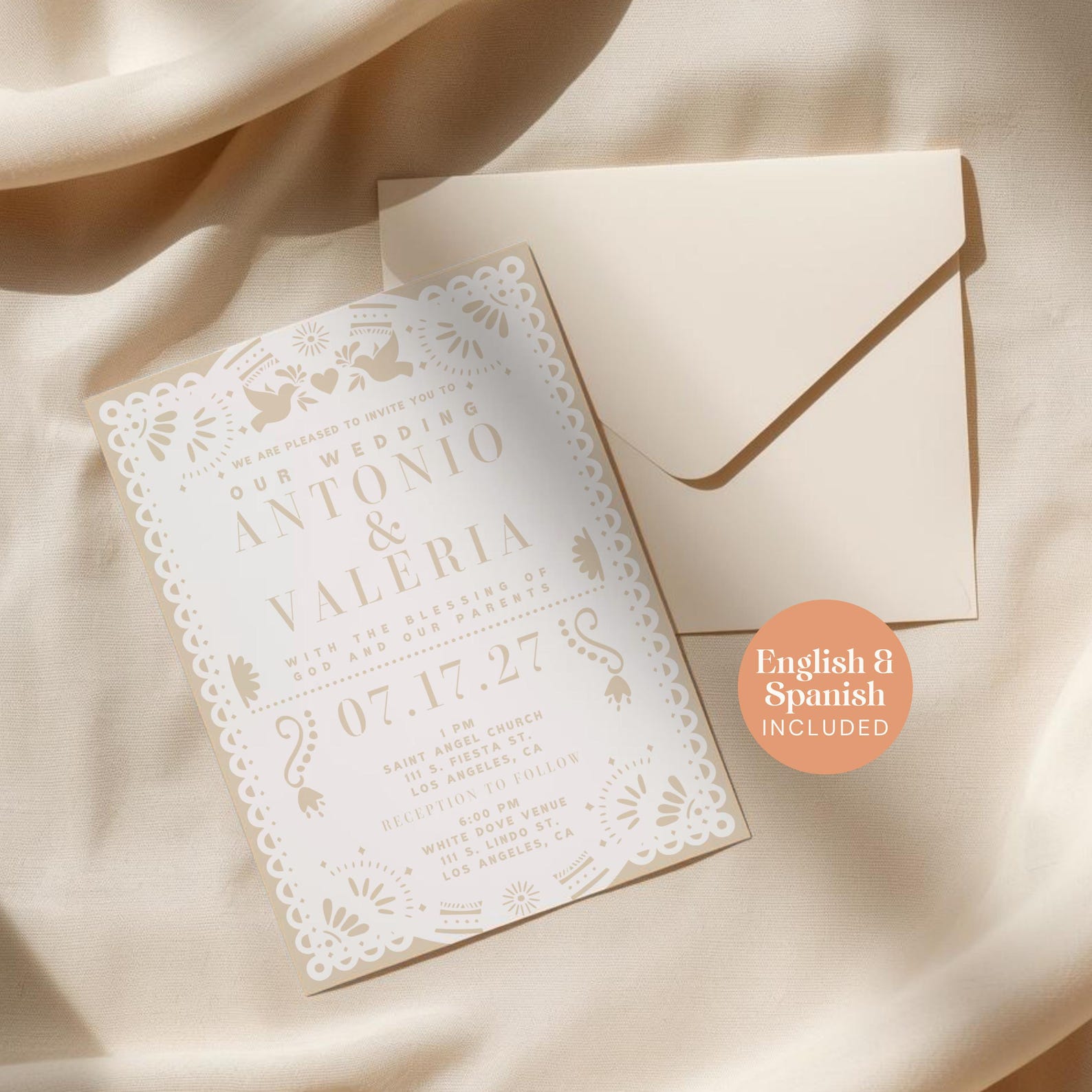 Papel Picado Mexican Wedding Invitation Template, Editable Canva Invite ...