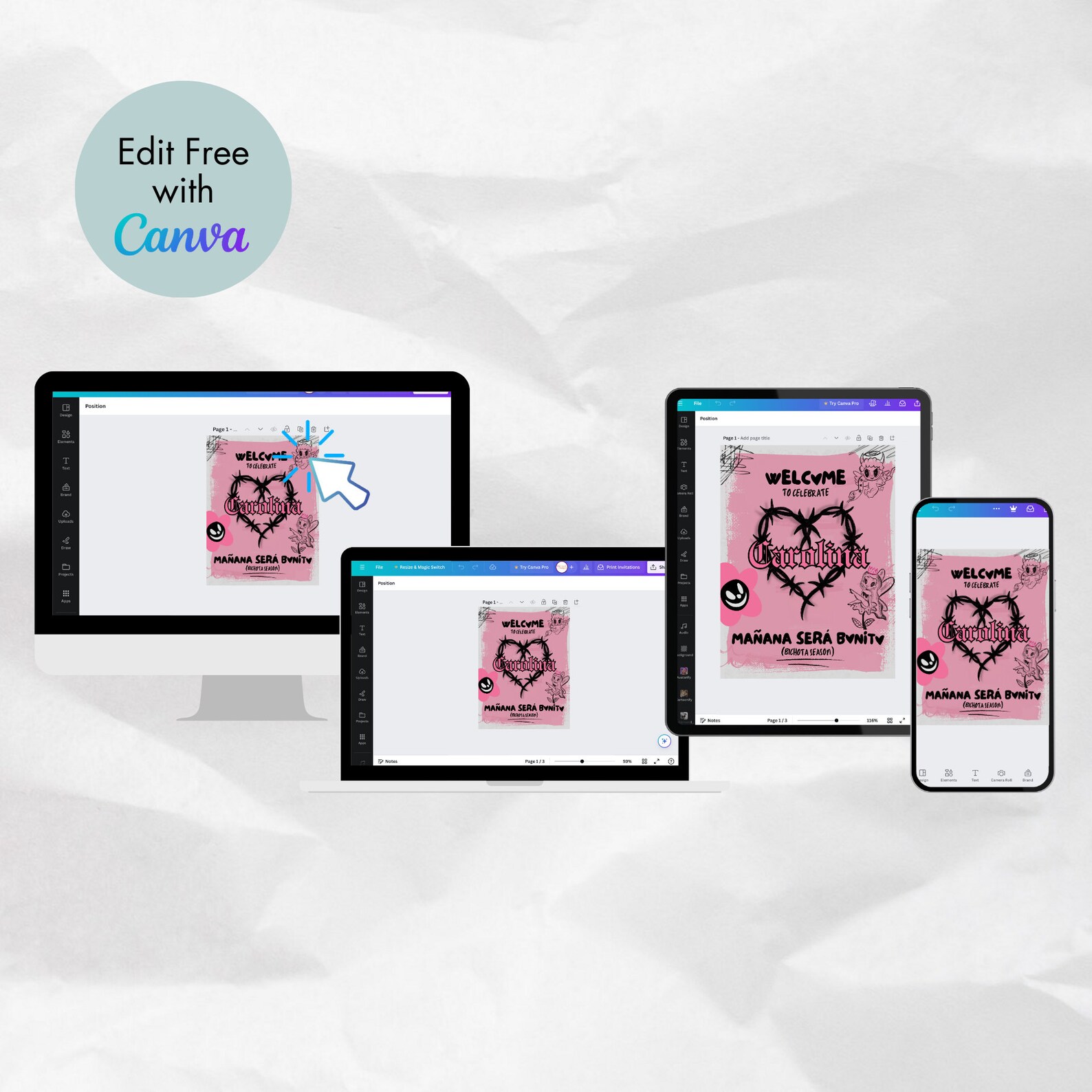 Karolg Manana Sera Bonito Bichota Season Birthday Party Welcome Sign ...