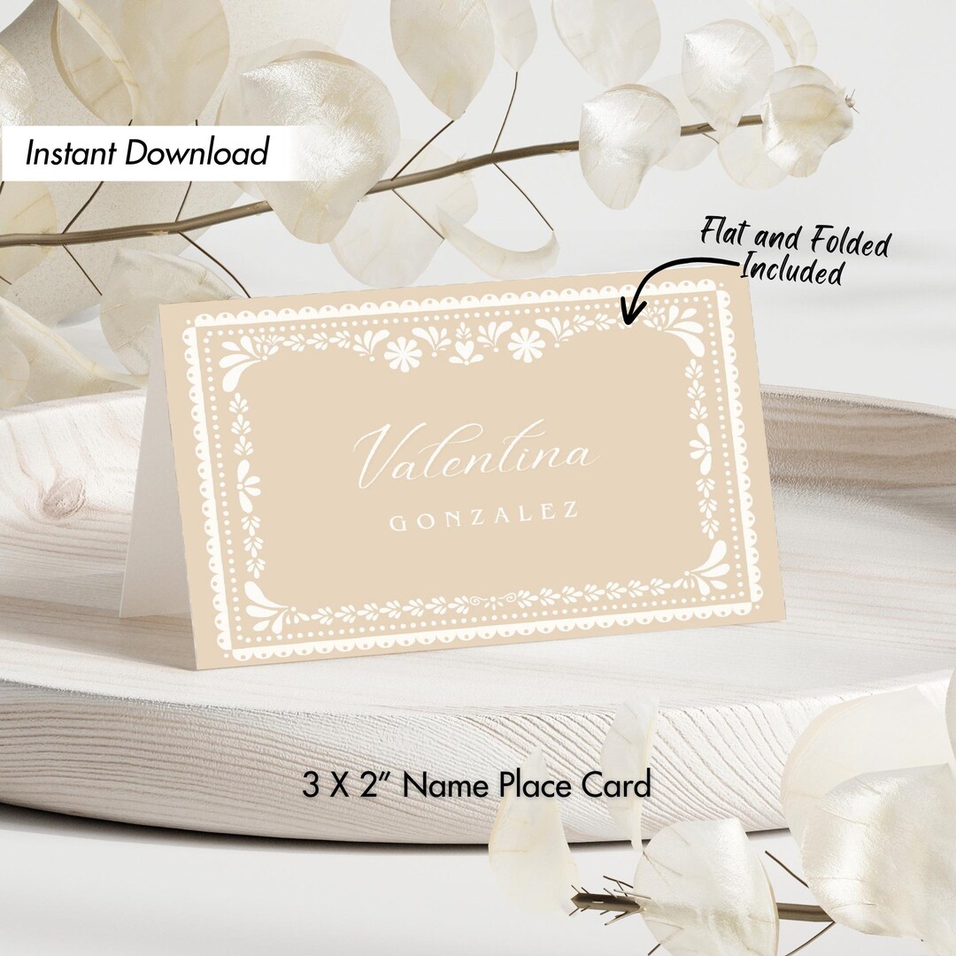 Papel Picado Wedding Name Table Place Card Editable Digital Printable ...