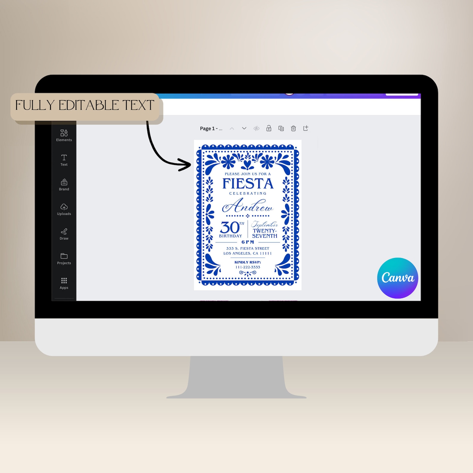 Blue Talavera Birthday Party Invitation Invite, Mexican Fiesta Theme ...