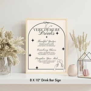 Very Demure Christmas Drink Menu Bar Sign, Friendsmas Dinner Party ...