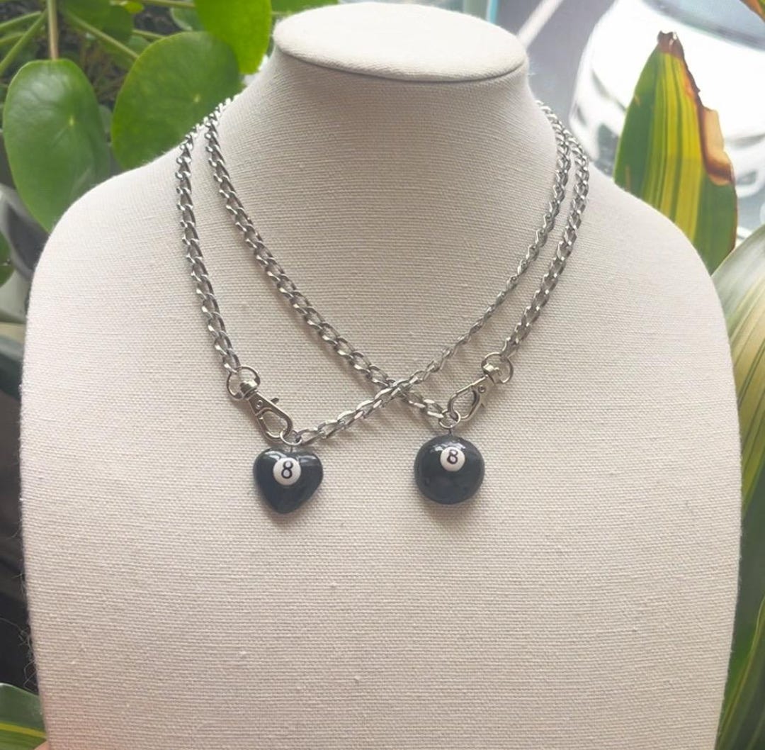 8 Ball Statement Necklace / Front Clasp Necklace / 8 Ball Necklace ...