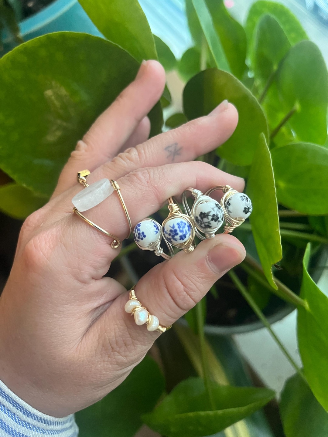 China Pattern Ring - Etsy