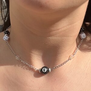 8 Ball Necklace / Billiard Ball Necklace / Dice Necklace / Pool Ball ...