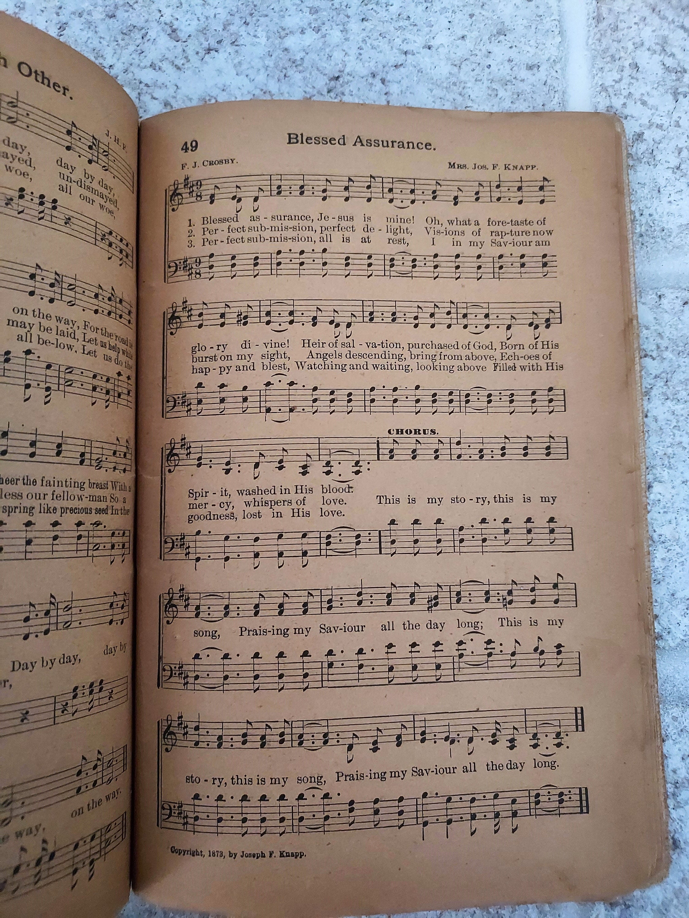 Antique Hymnal Book | 1898 Sunday School Book | Vintage Christian ...