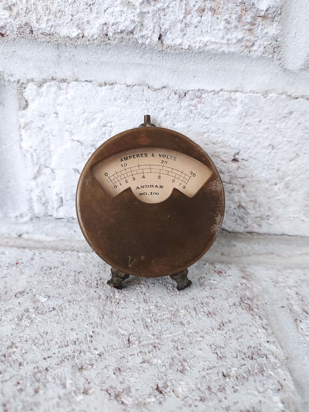 Antique Ammeter Voltmeter Handheld Battery Tester, 1900 Electronic ...