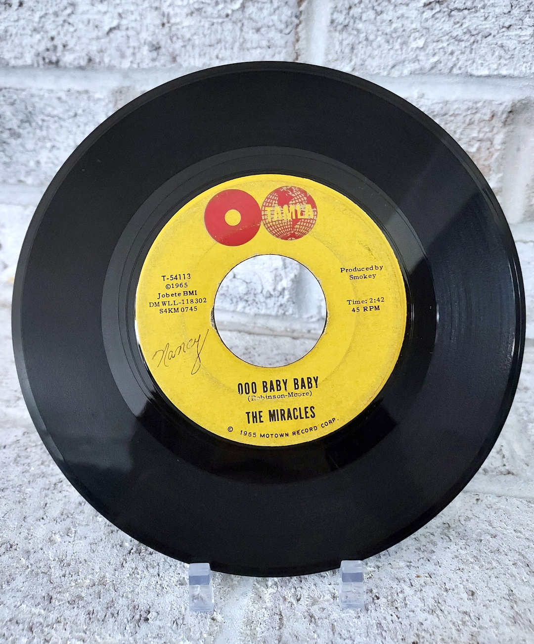 Smokey Robinson and the Miracles Ooo Baby Baby 1965 Vinyl 45, Very Good ...