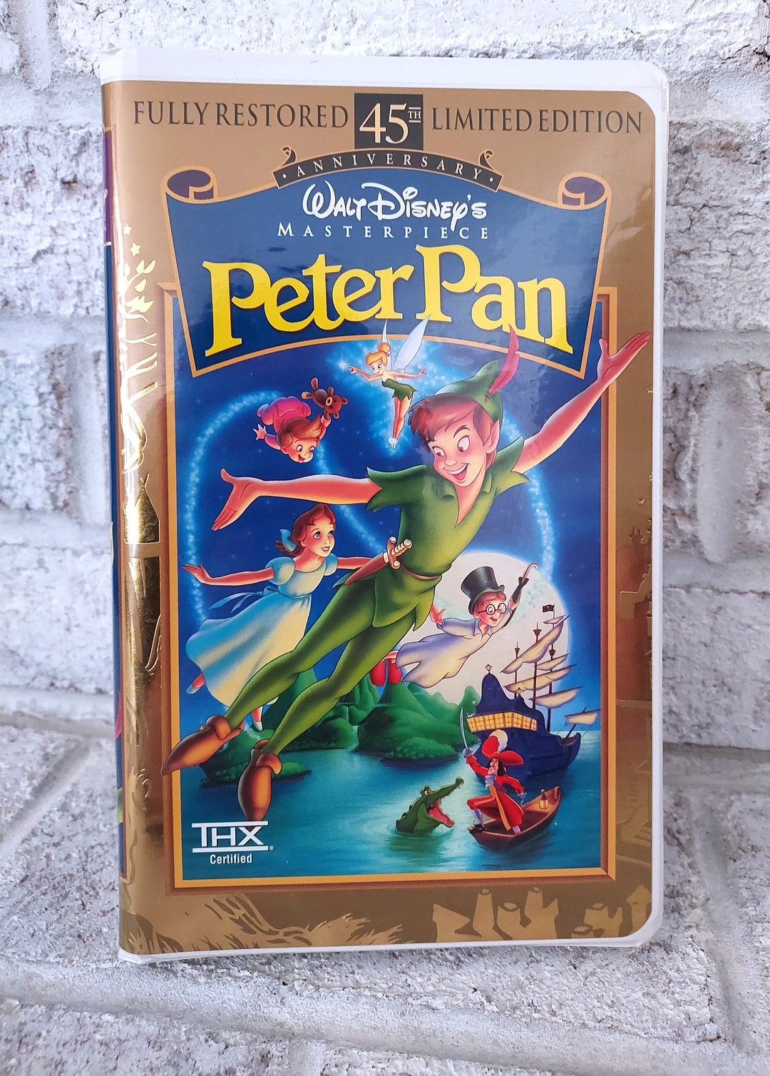 Like New Limited Edition Peter Pan Gold Embossed VHS, Vintage Peter Pan ...
