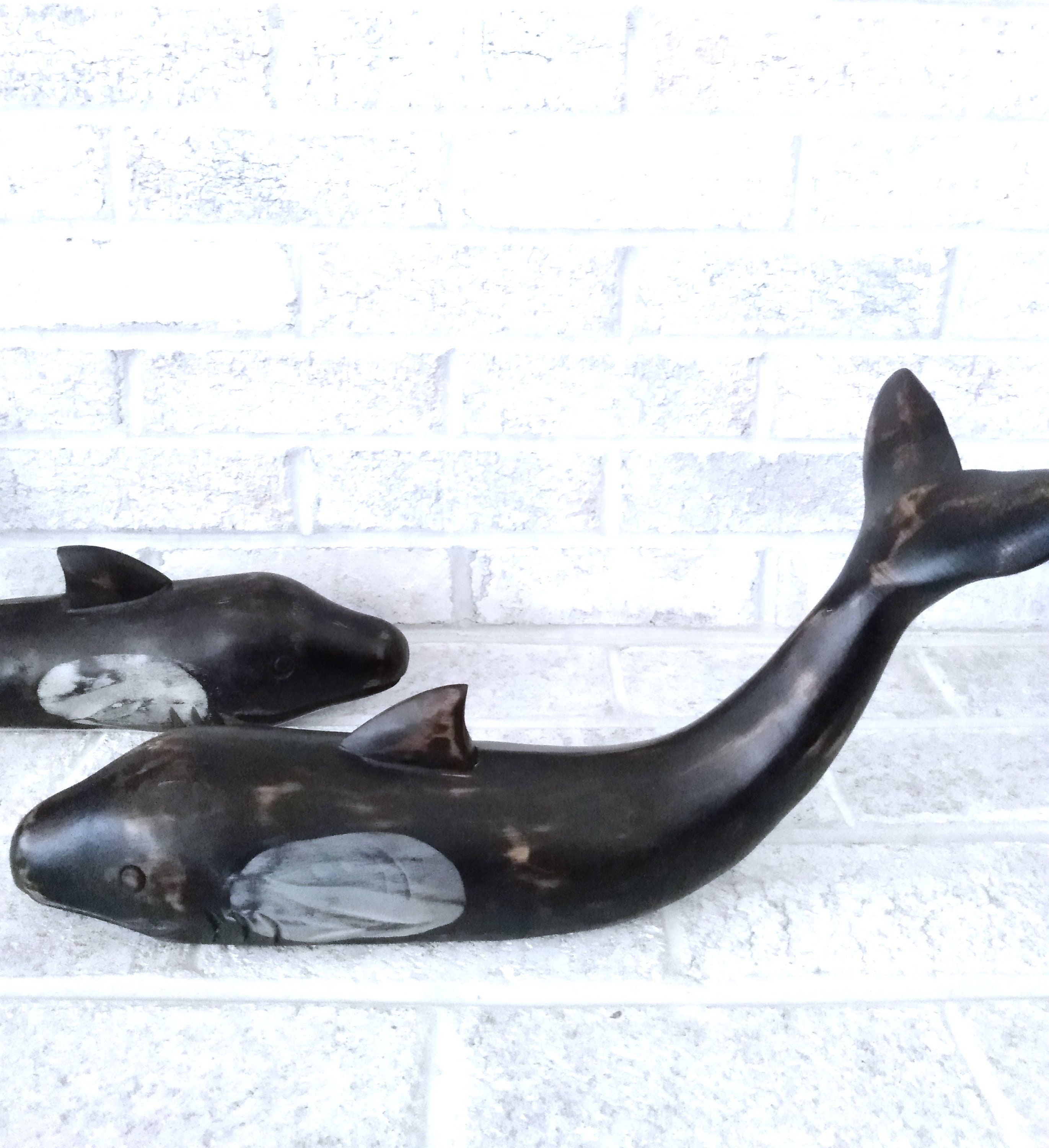 Fair Trade Carved Orca, Hand Carved Bamboo Killer Whale, Upcycled Art ...