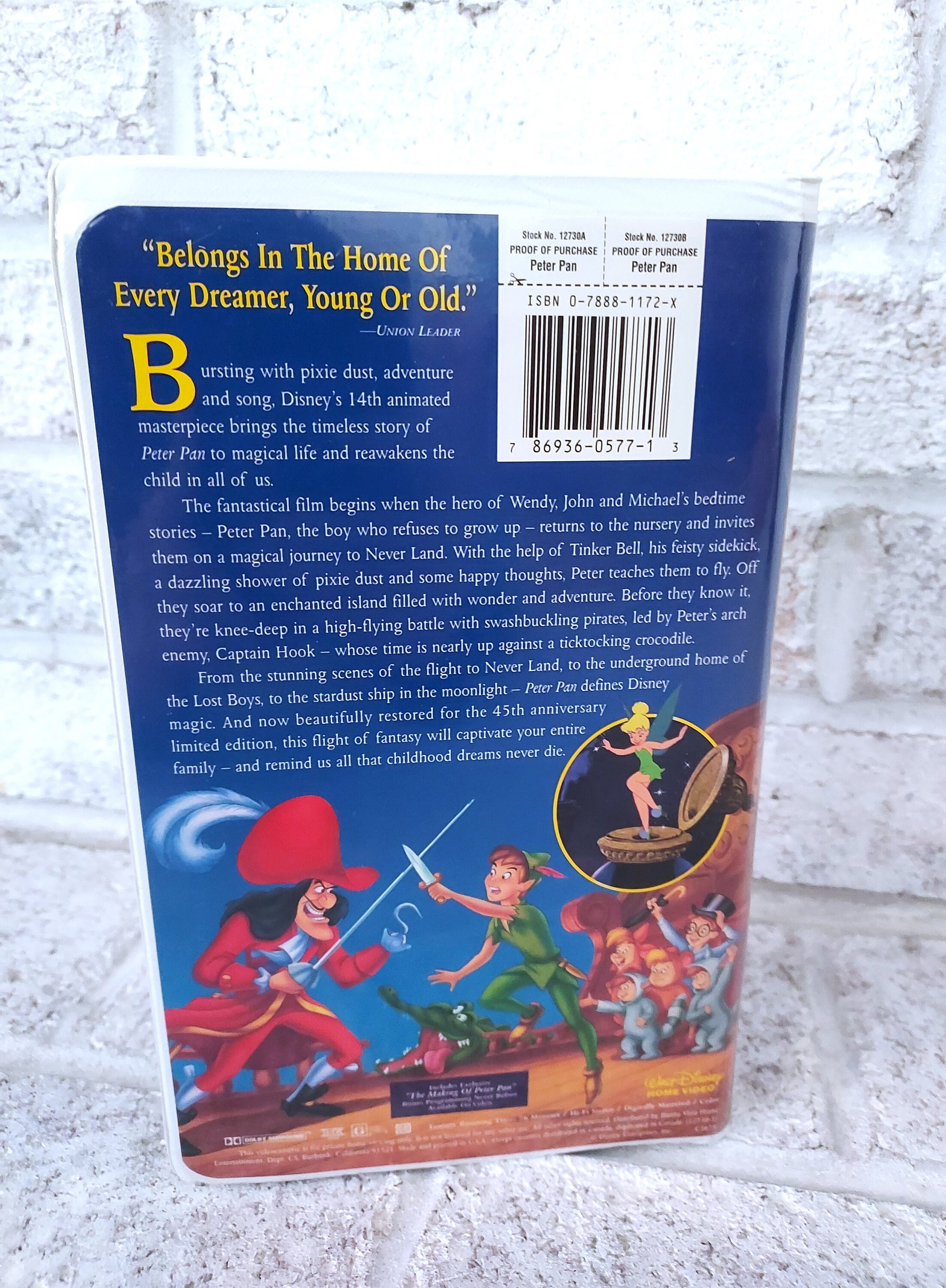 Like New Limited Edition Peter Pan Gold Embossed VHS, Vintage Peter Pan ...