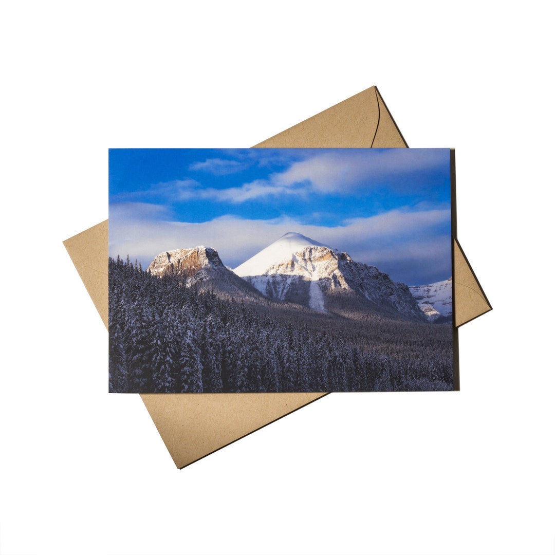 Snow-capped Splendor: Majestic Mountain Peaks Postcard Nature ...