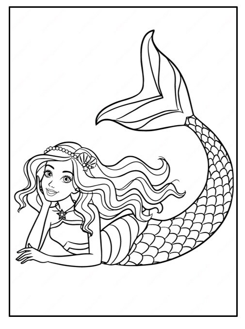 Mermaid Fun Colouring Activity Sheets for Kids Children 50 Unique Pages ...