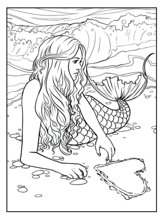Mermaid Fun Colouring Activity Sheets for Kids Children 50 | Etsy