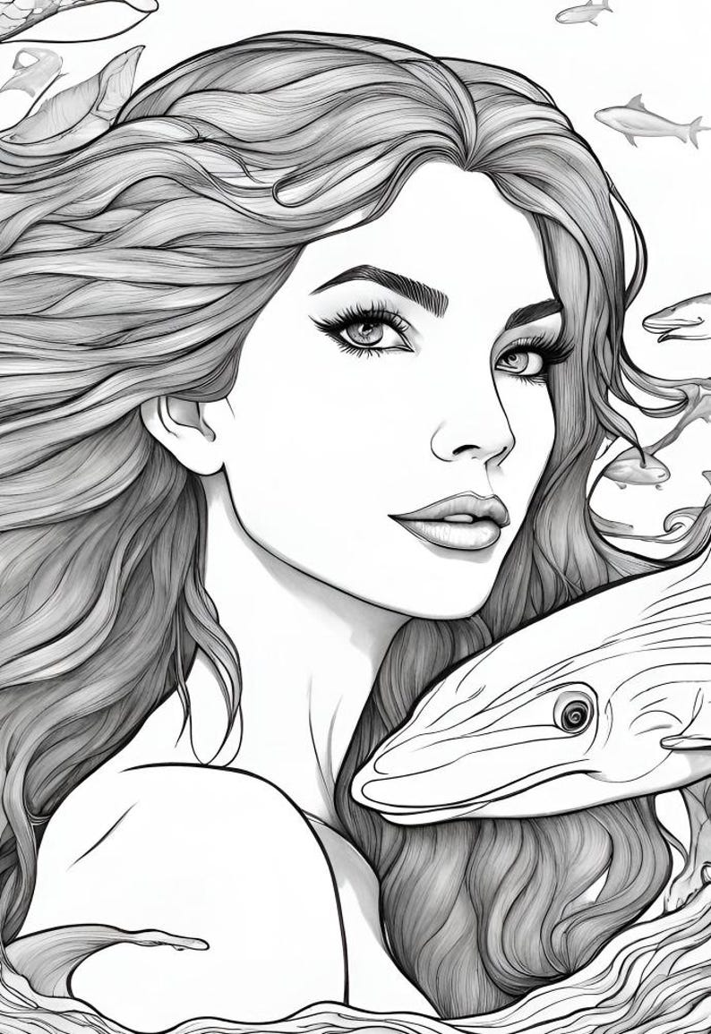 Mermaid Colouring Activity Sheets: 40 Unique Pages (digital Download ...