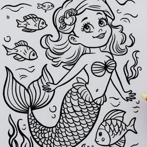 Mermaid Fun Colouring Activity Sheets for Kids Children Adults - 40 ...