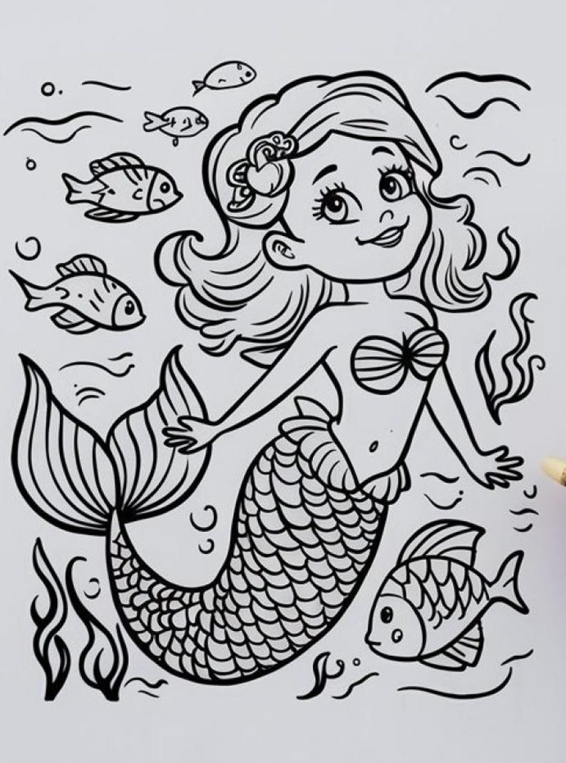 Mermaid Fun Colouring Activity Sheets for Kids Children Adults - 40 ...