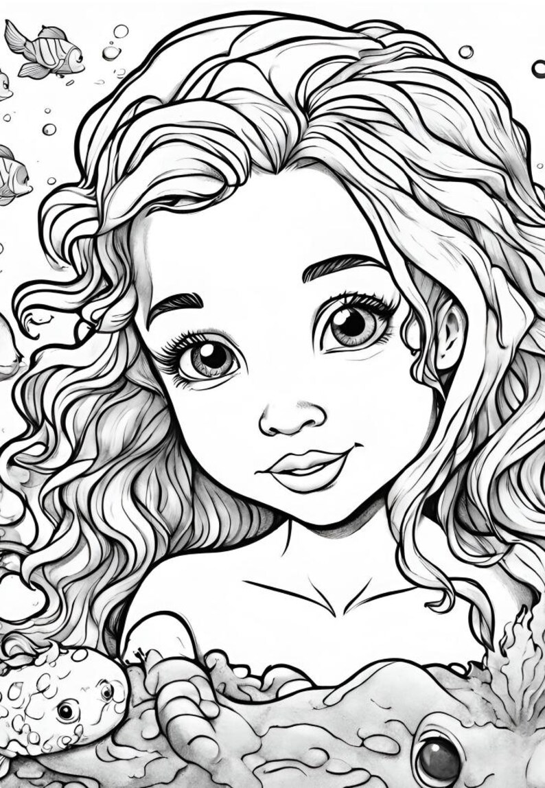 Mermaid Fun Colouring Activity Sheets for Kids Children Adults - 40 ...