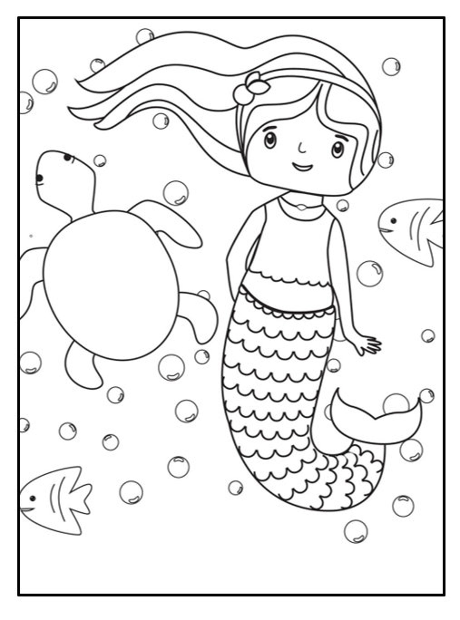 Mermaid Fun Colouring Activity Sheets for Kids Children 50 Unique Pages ...