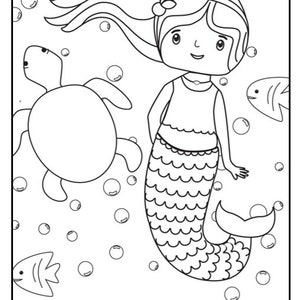 Mermaid Fun Colouring Activity Sheets for Kids Children 50 Unique Pages ...
