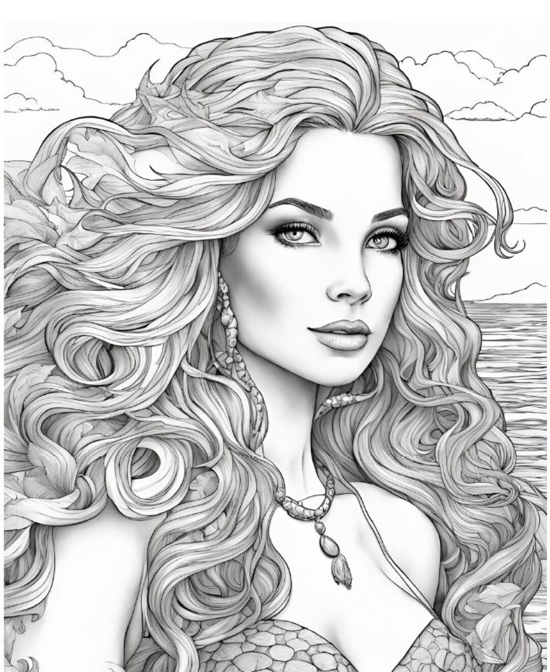 Mermaid Colouring Activity Sheets: 40 Unique Pages (digital Download ...