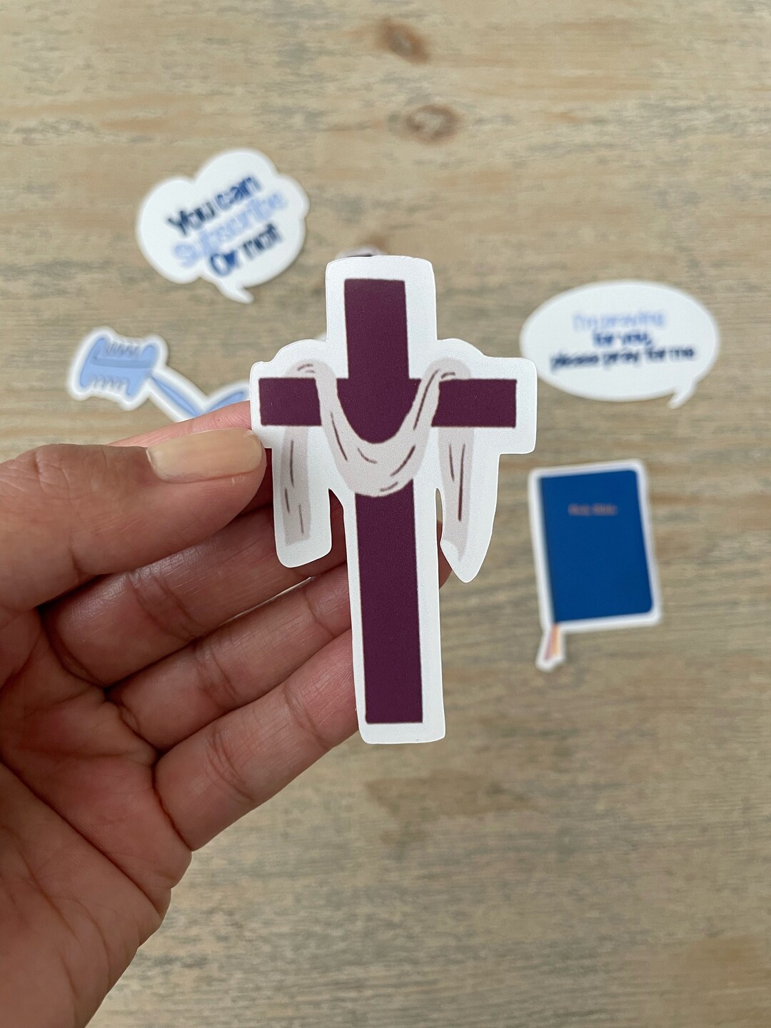 Cross Die Cut Vinyl Sticker - Etsy