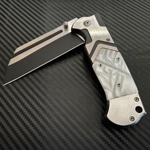 8” Tactical Pearl Cleaver Blade Spring Assisted Open Folding Pocket ...