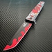 9” Cute Red Monster Mini Katana Spring Assisted Open Blade Folding ...