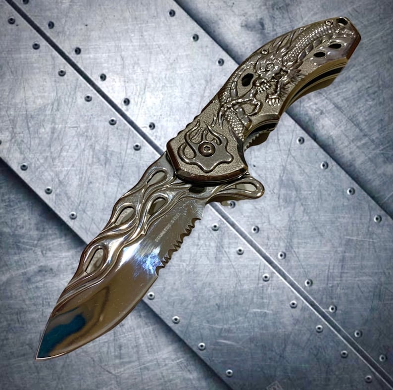 Collectible Dragon Knife Color Coated Sculpture 8 Tactical - Etsy