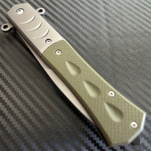 9” Military Collection G10 Green Handle Spring Assisted Folding Pocket ...